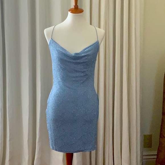 Windsor | Dresses | Windsor Light Blue Sparkle Dress Size Large | Poshmark